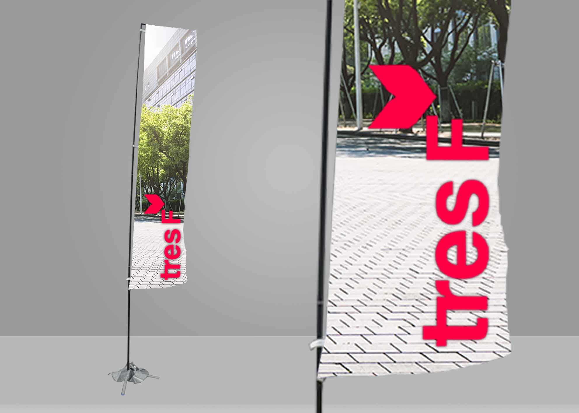 Bandera rectangular barata - tres F Bandera Rectangular